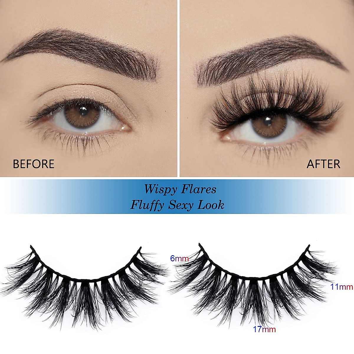APCYUST Lashes Bulk 30 Pair Wholesale Faux Mink Eyelashes 5D Fluffy Eyelash 15mm 18mm 20mm Natural Medium Length Fake Lash with Portable Pack