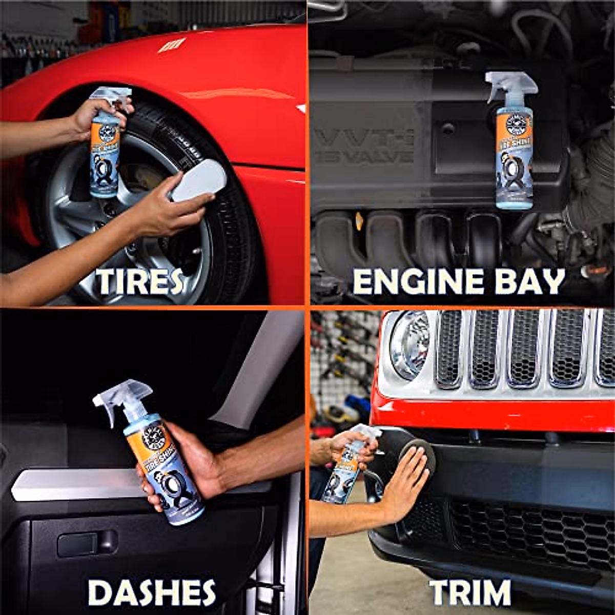 Chemical Guys TVD11316 Tire Kicker Sprayable Extra Glossy Tire Shine (Works on Rubber, Vinyl & Plastic) Safe for Cars, Trucks, Motorcycles, RVs & More, 16 fl oz