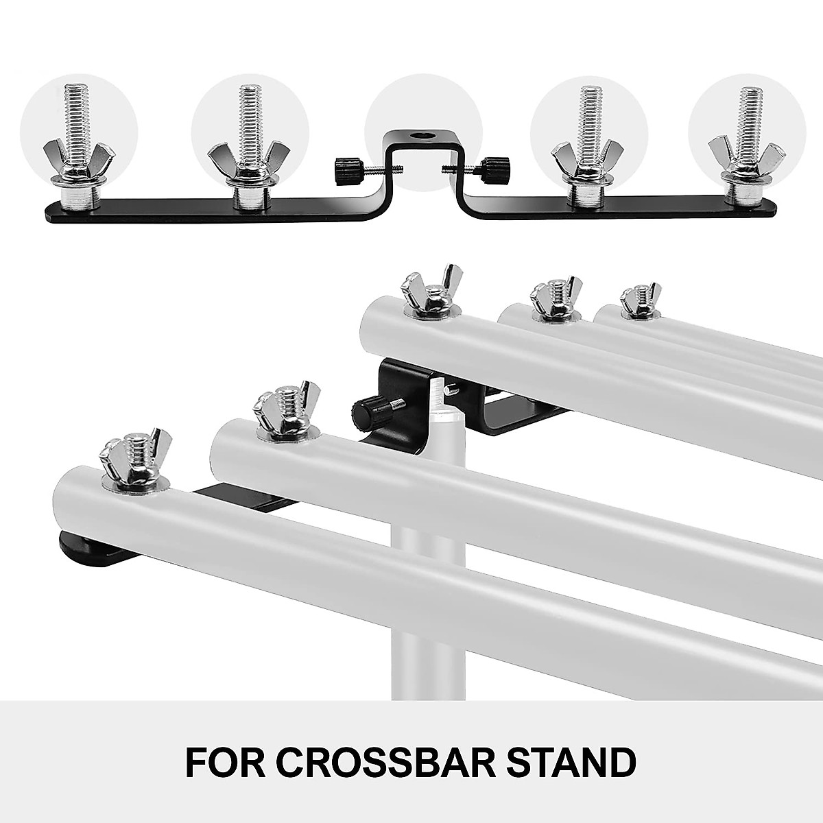 Julius Studio [2 Pack] 5-Crossbar Mount Backdrop Support, Dual & Triple Crossbar Connector Hardware for Multi Layer Backdrop Screens, Decorations, Photoshoot, Party, Birthday, Curtains, JSAG754