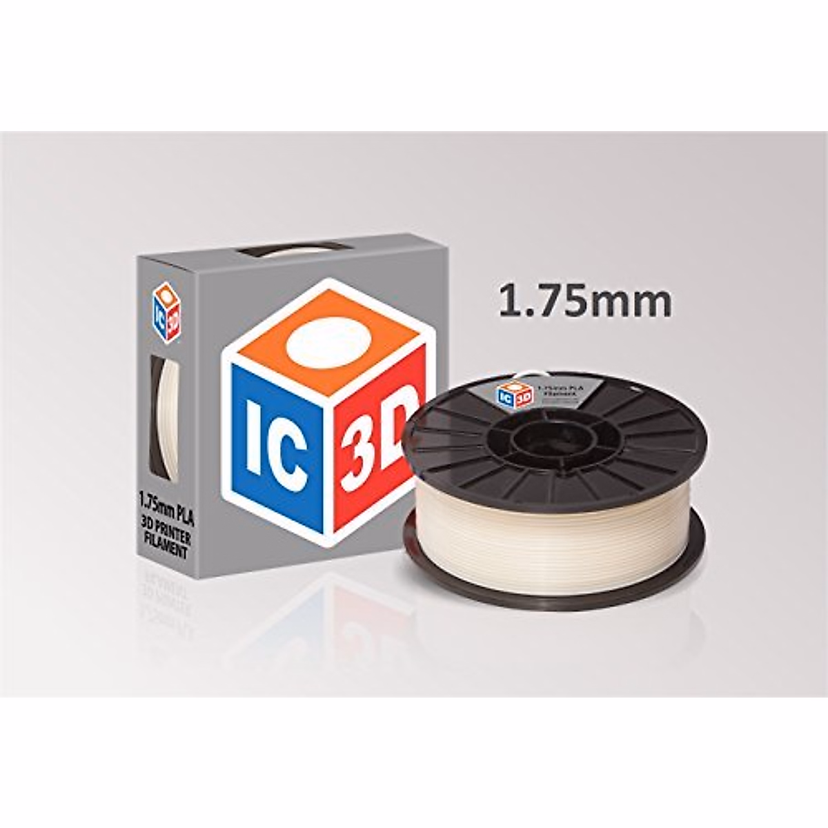 IC3D Natural 1.75mm PLA 3D Printer Filament - 1kg Spool - Dimensional Accuracy +/- 0.05mm - Professional Grade 3D Printing Filament - Made in USA
