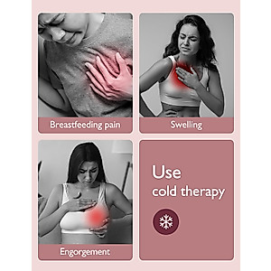 Momcozy Large Reusable Breast Therapy Packs, Temp-Sensing Hot and Cold Gel Breast Pads, Breastfeeding Essentials for Relieve Clogged Ducts, Nipple Pain, Improve Milk Flow, Engorgement, 2 Pack