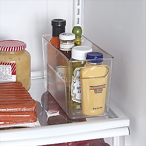 Copco Narrow Clear Bin, 10.5 x 4.5 x 6-Inch, for Kitchen, Fridge, Pantry, Laundry, and More