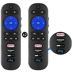 Pack of 2 Replacement Remote Compatible with All TCL Roku TV Remote, RC280 RC282 Remote for TCL 28 32 40 43 48 49 50 55 65 75 85 inch Smart Roku TV, No Setup & Pair Requried