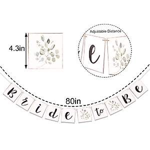 Greenery Bridal Shower Banner - Greenery Shower Decorations, Bride to Be Shower Banner, Herbal Bridal Shower Banner, Bridal Shower Decor，Best Bridal Wedding Supplies