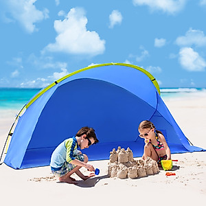 Easiest Beach Tent, Sun Shade Canopy 'Venus': Provide UV Protection for Your Family. Waterproof Shelters For Rain & Pacific Breeze, Easy Up Canopies, Sports Cabana Tents, Roadtrip Sunshade Shack. Blue