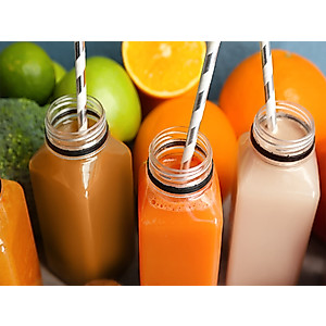 10 OZ Plastic Juice Bottles, Reusable Bulk Beverage Containers, for Juice, Milk and Other Beverages, 4 Pcs.