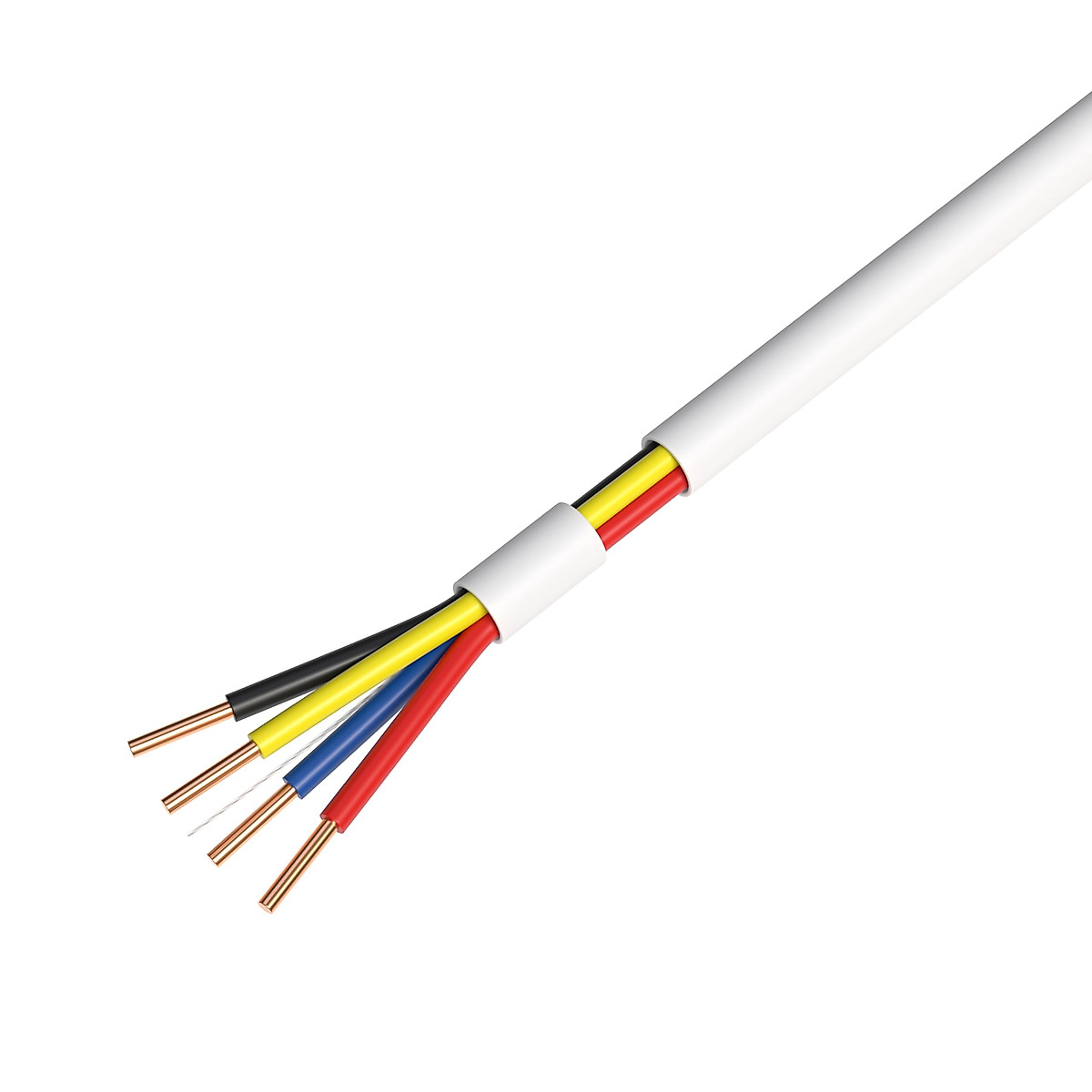 Cables Direct Online 500ft Solid 22/4 Alarm CCA FTP Shielded Cable for Low Voltage LED, Burglar System, Fire Detector, Security Station, Door Bell, 22AWG 4 Conductors Wire