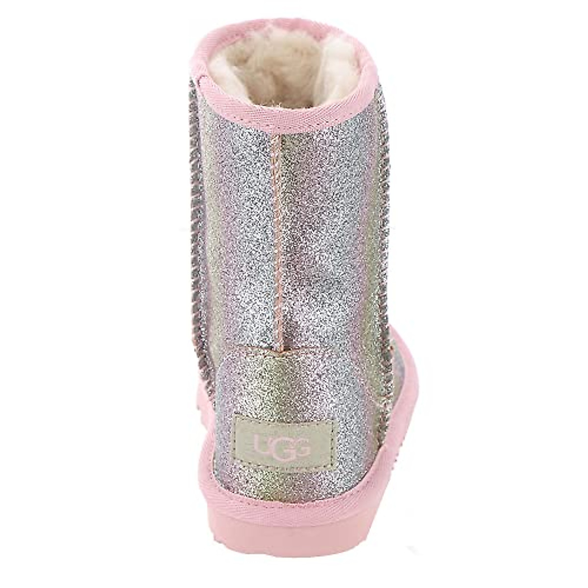 UGG Unisex-Child Classic Ii Glitter Boot, Metallic Rainbow, 5 Big Kid
