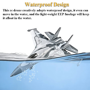 NEXTAKE RC Fighter Jet, 2.4GHz Remote Control Aircraft Warplane Fighter Remote Control Warcraft EPP Plane RC Warplane Glider Throw to Fly Drone with Smart Gyroscope (Gray)