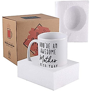 Gifts for Mom Coffee Mug 11 oz - You’re An Awesome MOTHER Keep That Up, Funny Coffee Mug from Daughter, Son, Husband to Wife, Family, Friends, First Moms, Mug in Decorative Gift Box with Foam