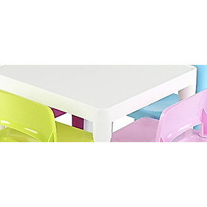 Humble Crew White Table/Pastel Chairs Kids Plastic 4 Set