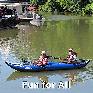 Sea Eagle 380X 12'6" Explorer Inflatable Kayak- Fishing, Touring, Camping, Exploring &White watering-Self Bailing, Removable Skeg, Drop Stitch Floor (Solo QuikRow)