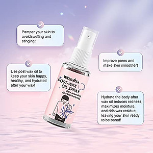 Roll on Wax Kit, WX BRAVEA Wax Roller Roll on Wax Warmer for Hair Removal, Soft Wax Depilatory Wax for Sensitive Skin, 1 Rose Wax&1 Honey Wax for Brazilian Wax, 100 Wax Strips&1 Post Wax Oil for Women and Men