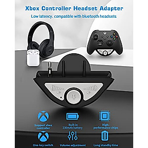 OLCLSS Bluetooth Headset Adapter for Xbox Controller, Xbox One Headset Adapter, Xbox Mic Adapter for Xbox One/One S/X/Elite 1/ Elite2/ Series S/X Controller