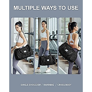 Travel Gym Duffel Bag with Shoes Compartment, Wet Pocket - For Plane, Sport, Swimming, Yoga