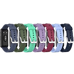 FitTurn Compatible with Huawei Watch Fit band Replacement Silicone Water Resistant Fitness Watch Wrist Band Strap for Huawei Watch Fit Smartwatch with Adapter Tools (SevenColors-B)