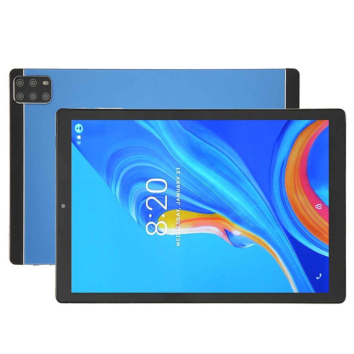 10.1 Inch Tablet for Android 12, 2 in 1 Tablet with Earphones Keyboard Mouse, 5G WiFi 6GB RAM, 128GB ROM, 20+50MP Dual Camera, High Performance Deca Core CPU (US Plug)