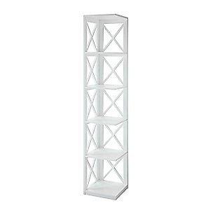 Convenience Concepts Oxford 5 Tier Corner Bookcase, White