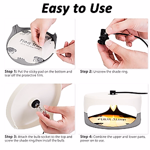 Flea Trap,2 Pack Flea Traps for Inside Your Home,Indoor Flea Light,Bed Bug Killer with Sticky Pads & Light Bulb Replacement,Odorless Natural Flea Insect Infestation Treatment Trap for Kid Pet