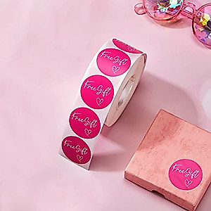1000 Pieces 1.5 Inch Customer Appreciation Stickers Small Business Sticker Roll Round Self Adhesive Stickers Labels for Packing Mailing Envelopes Postcards (Rose Red Background)