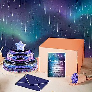 12 Set Romantic Aurora Shoting Star Party Invitation Card with Envenopes Galaxy Stickers for Universe Twinkle Litter Star Starry Night Birthday Bday Anniversary Baby Shower Party Supples