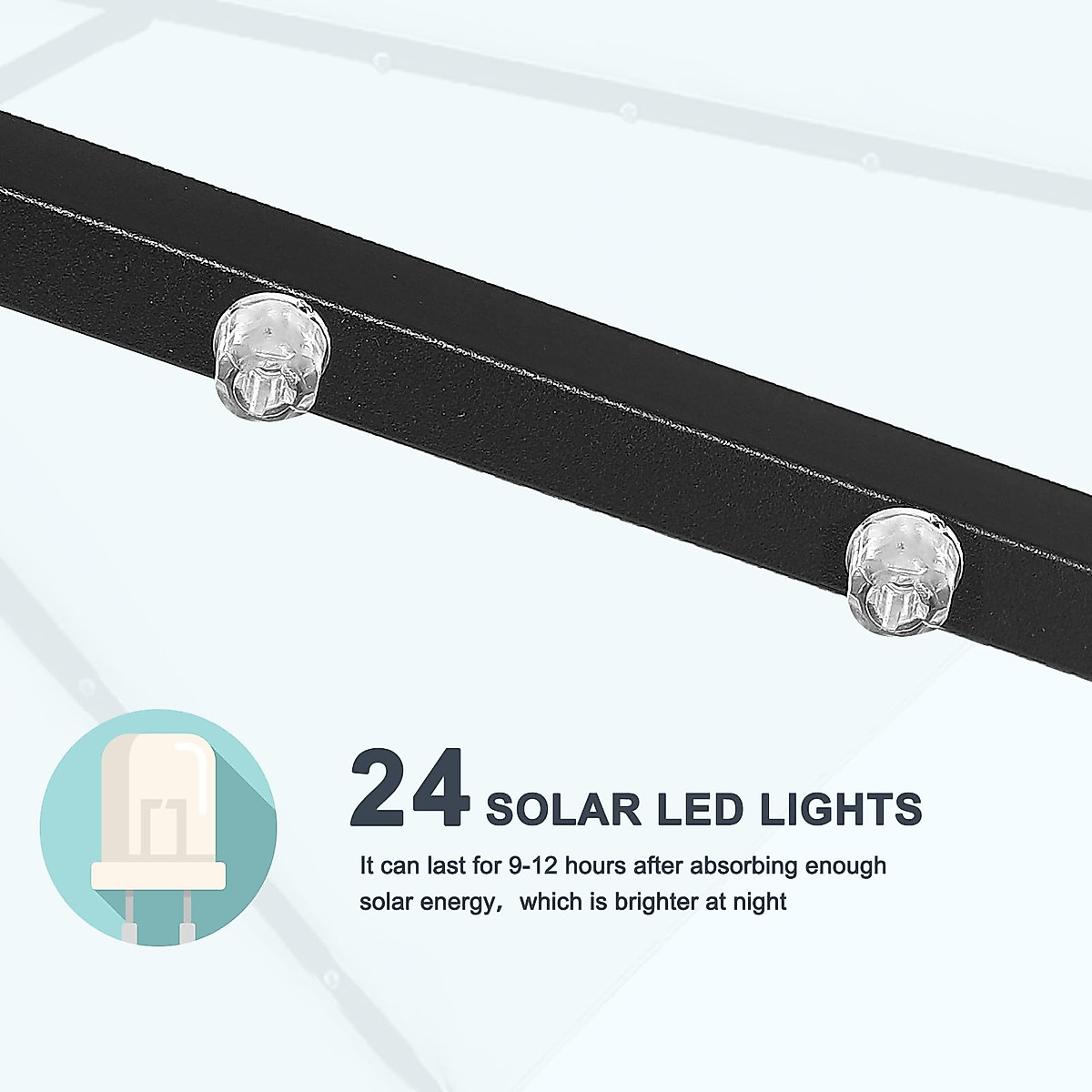 MASTERCANOPY Patio Umbrella with Solar LED Lights for Outdoor Market Table (7.5ft,Turquoise)