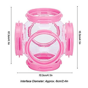 Boquite Valentine's Day Carnival 2Pcs Pipeline Training Line Accessories DIY Hamster Sports Tunnel, Hamster Toy Tubes, for Hamsters Pets(Pink)
