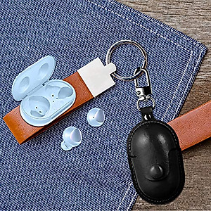 Hemobllo Wireless Earbuds Case Leather Headset Box Cover Shockproof Protective Case Compatible for Galaxy Buds Black