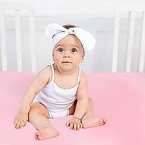 EXQ Home Fitted Baby Crib Sheets for Boys Girl, Standard Crib Mattress Sheet Soft Breathable Toddler Bed Sheets, Cozy Microfiber Toddler Cot Sheet (28x52x8in Pink)