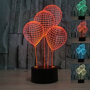 MOLLY HIESON 3D Balloon Ball Night Light Table Desk Optical Illusion Lamps 7 Color Changing Lights LED Table Lamp Xmas Home Love Birthday Children Kids Decor Toy Gift