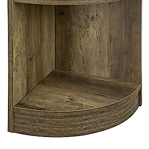 ICE ARMOR 5 Tier Corner Bookcase Wooden Display Bookshelf Storage Rack Multipurpose Shelving Unit for Living Room and Home Office in Weathered Oak Finish, 71inch