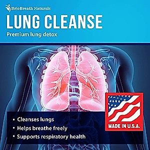 Lung Support Supplement - Natural Capsules for Lung Cleanse and Detox - Made in USA - Respiratory System; Mucus Clear - Vegan Supplement for Lung Detox; Respiratory Support - 60 Capsules