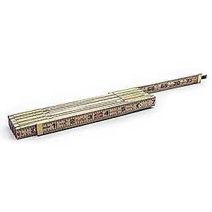 Crescent Lufkin Wood Rule, 6' Brass Ext, Black , Brown - X46SLN