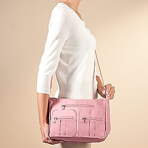 Multiple Pocket Crossbody Shoulder Handbag, Microfiber, 3 Piece Set