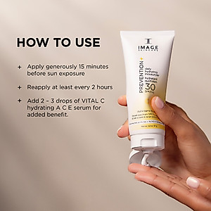 IMAGE Skincare, PREVENTION+ Daily Hydrating Moisturizer SPF 30, Zinc Oxide Face Sunscreen Lotion with Sheer Finish, Amazon Exclusive, 3.2 oz