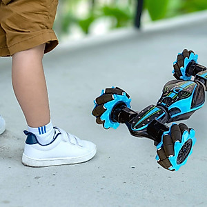 Remote Control Stunt Toy Car,Twisting Off-Road Vehicle,360 Degree Flip Double Sided Rotating Race Car,2.4G Gesture Sensing with Four-Wheel Drive,Best Gift for Kids and Adults.£¨Blue