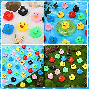 Zhanmai 300 Pcs Mini Rubber Ducks Set Bath Toy, Float Squeak Yellow Ducks in Bulk, Tiny Shower Rubber Ducks, Bathtub Toy Pool Toy for Party Supplies Shower Birthday (1.57 x 1.57 x 1.18 Inch)