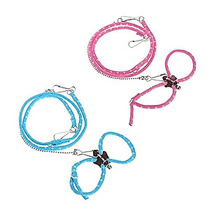 Adjustable Nylon Harness Vest and Leash Set for Pet Hamster Gerbil Rat Mouse Ferret Chinchilla Ferret Squirrel Small Animal Walking Toy(Blue)