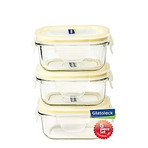 GLASSLOCK 6pcs Set Yum Yum Eco Friendly Airtight Spill Proof Baby Meal Food Storage Container 150ml, Safely Freeze Your Homemade Baby Food, Baby Shower Registry Gift Set