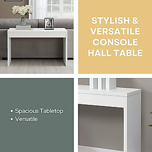 Convenience Concepts Northfield Console Table 48" - Modern Living Room Sofa Table, Contemporary Entryway Hall Table, Foyer Display Table, White