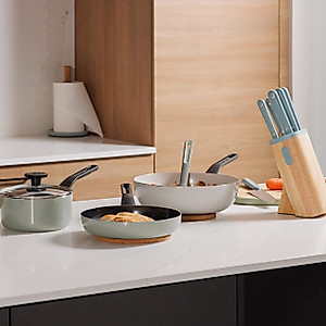 Berghoff Leo Glints Nonstick Ceramic 11in Wok Pan 4qt. Recycled Aluminum CeraGreen Non-toxic Coating Stay-cool Handle Induction Pans, Spirit