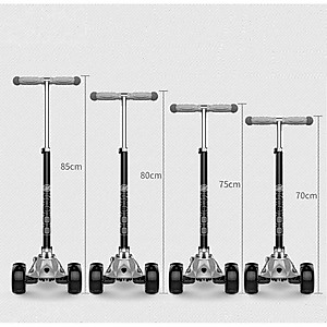 Ygqtbc Scooter for Kids 3 Wheel Kick Scooter for Toddler Girls Boys, Lean to Steer, 4 Adjustable Height, Light Up Wheels for Children Ages 2-16