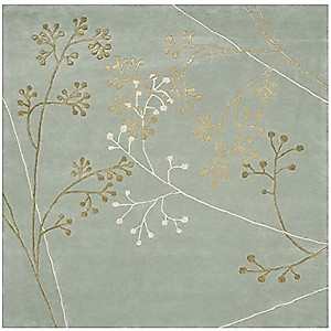 SAFAVIEH Soho Collection 8' Square Light Blue SOH305A Handmade Premium Wool Area Rug