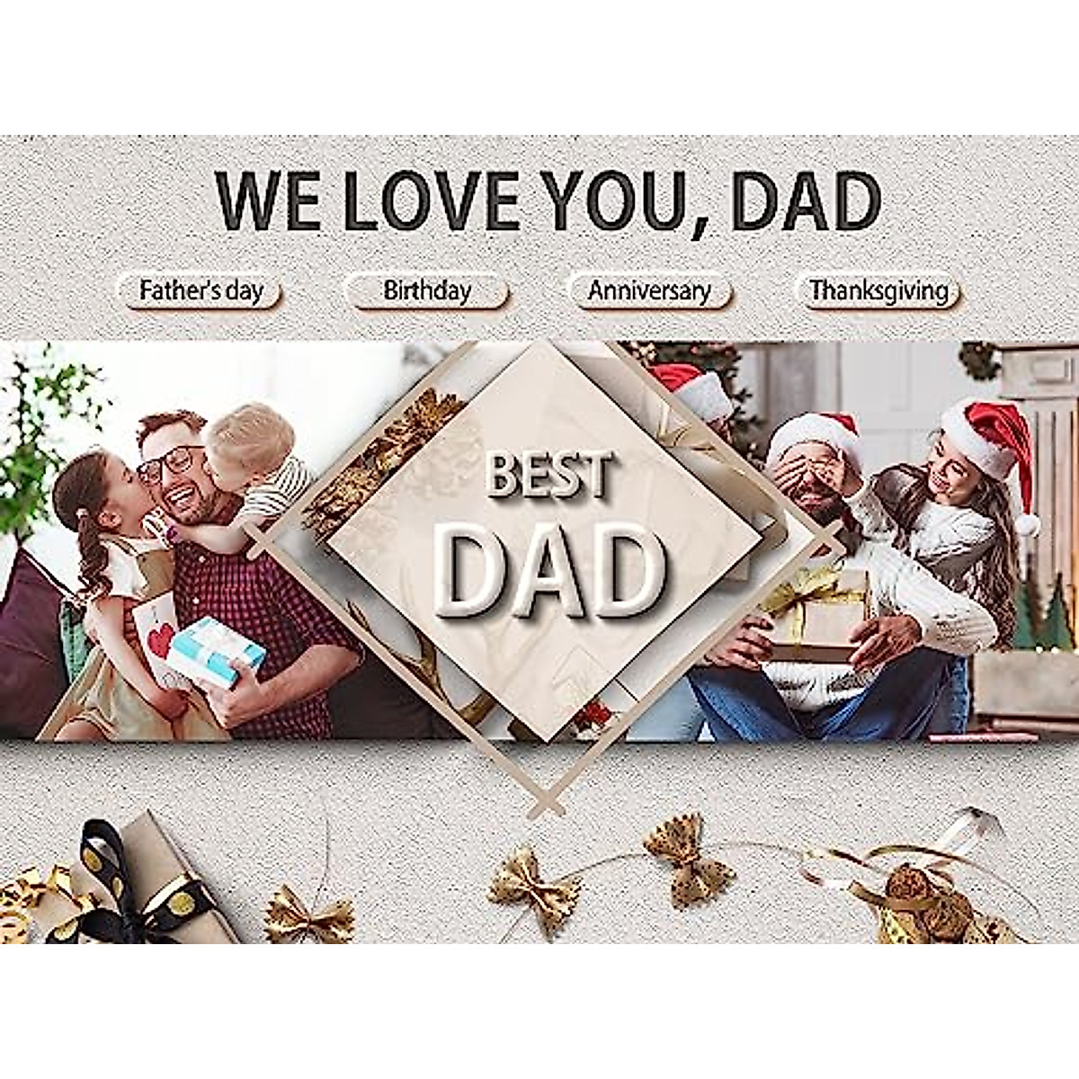 LOTHAR Pocket Knife - Engraved BEST DAD EVER - 2.98'' D2 Steel Blade EDC Knife with G10 Handle - Sharp Folding Knife for EDC - Great Gifts for Dad and Men