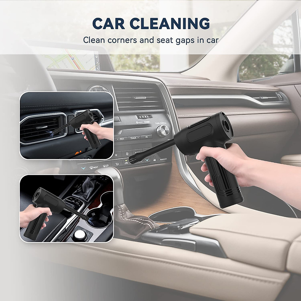 Cordless Electric Air Duster, JOMOSPO 50000RPM Powerful Compressed Air Can Replacement for Computer Keyboard Electronics Cleaning, Available for Swimming Ring Inflation and Vacuum Storage Bags Suction