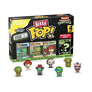 Funko Bitty Pop! Teenage Mutant Ninja Turtles Mini Collectible Toys - Leonardo, Michelangelo, April O'Neil & Mystery Chase Figure (Styles May Vary) 4-Pack
