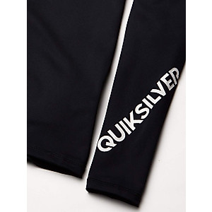 Quiksilver boys All Time Long Sleeve Youth Rashguard Surf Rash Guard Shirt, Black, Small US