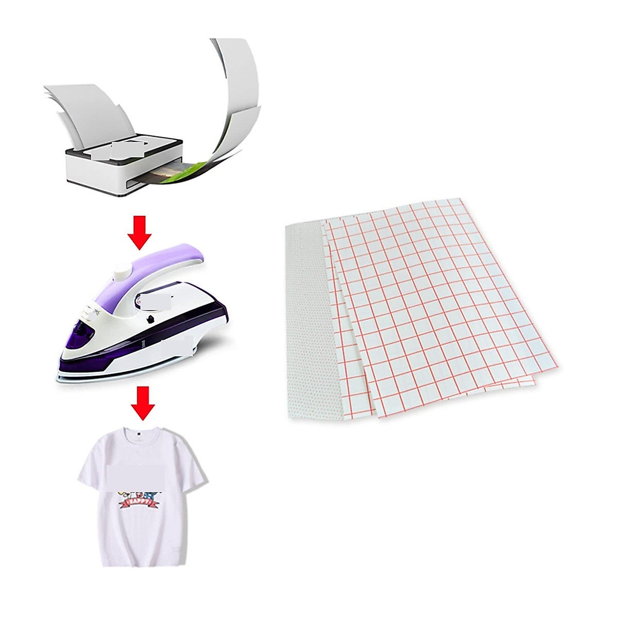 MSEURO 5 Sheets A4 Heat Transfer Paper High Transfer Rate for 100% Cotton Cloth T-Shirt by Inkjet Printer Lucky (Color : 5 Dark A4)