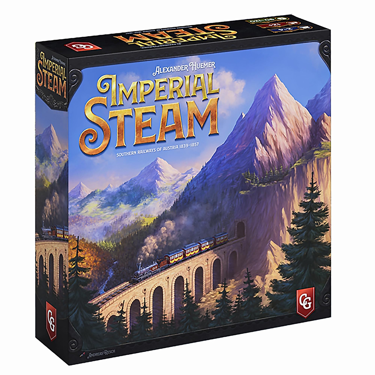 Capstone Games: Imperial Steam, Strategy Board Game, Plan, Build and Expand Your Railway Network, 2 to 5 Players, 120 Minute Play Time, Ages 15 and Up