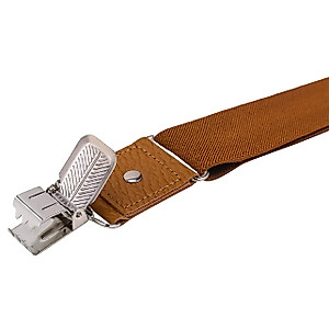 ZXEROYM Suspenders for Men Adjustable Y Back Elastic with Strong Clips Brown